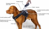 China Heavy Duty Nylon Dog Harness Soft Padded With Special Extended Integrated Short Leash Design for sale