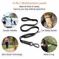 China Strong Bungee Shock Absorbing Dog Leash 4 In 1 Multifunction With Car Seat Belt for sale