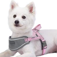 China Soft Neoprene Nylon Dog Harness , 3m Reflective Dog Harness One Click Buckle for sale