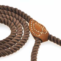 China Soft Cotton Fabric Handmade Leather Dog Leads Eco Friendly Customized Logo for sale