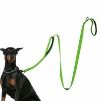 China 2 Handles Nylon Dog Leash 6 FT Long For Extra Control Reflective Stitch for sale