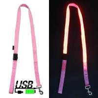 China Double Optical Fiber LED Light Up Dog Leash 2 Lighting Modes With Flashlight for sale