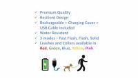 China Eco Friendly LED Glow In The Dark Dog Leash Weatherproof Available In 5 Colors for sale