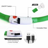 China Comfortable LED Dog Collar USB Rechargeable , Pet Glow Collars Flexible 360 Degree Visibility for sale