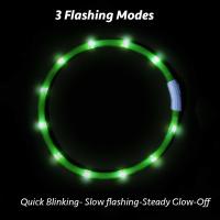 China Silicone Cuttable Nite Glow Dog Collar USB Rechargeable For Small Medium Large Dogs for sale