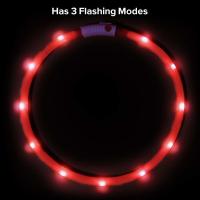 China TPU Cuttable LED Dog Collar USB Rechargeable , LED Reflective Dog Collar 6 Colors Available for sale