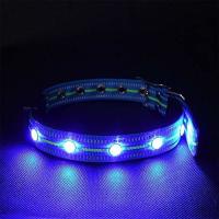 China Water Resistant LED Dog Collar USB Rechargeable 3 Light Mode Reflective Glow In The Dark for sale