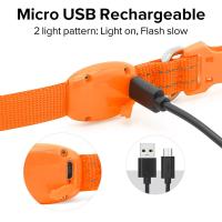 China Energy Saving Glow In The Dark Puppy Collars USB Rechargeable Environmental Friendly for sale