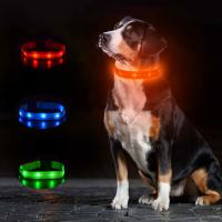 China Waterproof Durable Rechargeable LED Dog Collar For Small Medium Large Dogs for sale