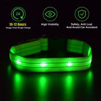 China Waterproof Durable Rechargeable LED Dog Collar For Small Medium Large Dogs for sale