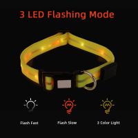 China Adjustable Waterproof LED Dog Collar 17.7 - 24.8 Inch PVC / POM Plastic Buckles for sale