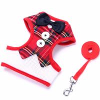 China Bow Knot Bowtie Dog Harness Cat Vest Adjustable Breathable Mesh Escape Proof for sale