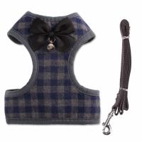 China Pet Dog Cat Plaid Bowtie Harness Vest Escape-proof XS Harnesses for Puppy & Kitten for sale
