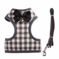 China Pet Dog Cat Plaid Bowtie Harness Vest Escape-proof XS Harnesses for Puppy & Kitten for sale