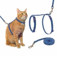 China Cat Harness Collar with Leash Set - Fashion Design with  Hand-made Fabric for sale