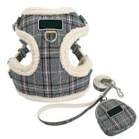 China No Pull Escape Proof Breathable Mesh Dog Harness Classic Plaid Back Openable Fit Small Dogs Cats for sale