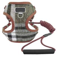 China Small Dog Cat Harness Collar 3.5ft Leash Set With Inner Air Mesh Padded for sale