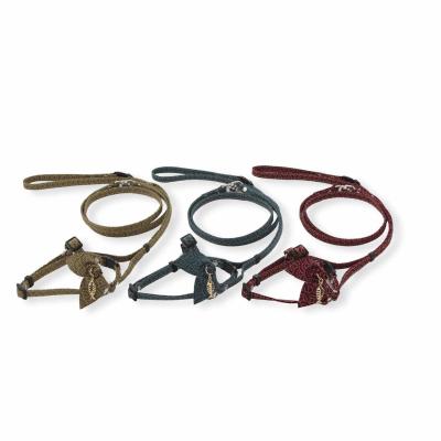 China Fish Charm Cat Harness Collar Leash Set Total Length 47.2 Inches Fashionable Design for sale