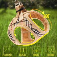 China Plaid Cute Adjustable Puppy Harness And Leash Set Small Dog Vest Escape Proof for sale