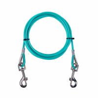 China Crack Resistant Waterproof Dog Leash 15ft Tie Out Cable PVC Coating Rope for sale