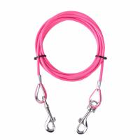 China Crack Resistant Waterproof Dog Leash 15ft Tie Out Cable PVC Coating Rope for sale