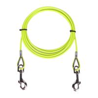 China Crack Resistant Waterproof Dog Leash 15ft Tie Out Cable PVC Coating Rope for sale