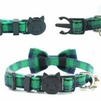 China Breakaway Bow Tie Cat Collar With Bell Plaid Design Adjustable Safety for sale