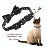 China Safety Breakaway Buckle Cat Harness Collar Breakaway With Bell / Bow Tie for sale