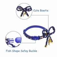 China Christmas Adjustable Bow Tie Cat Collar Breakaway Bow Knot Design With Charming Fish Bone for sale