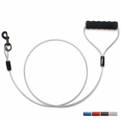 China 5 Feet Waterproof Dog Leash , Chew Resistant Dog Leash With Coated Steel Cable for sale
