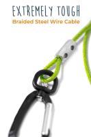 China Steel Braided Cord Chew Proof Dog Leash 6 Feet Padded Handle Rock Climbers Carabiner for sale