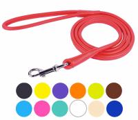 China Multiple Sizes Rolled Leather Dog Leash Rope Soft Padded Multicolored for sale