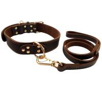 China Soft Handmade Dog Leather Leashes For Dogs Daily Walking Sports Training for sale