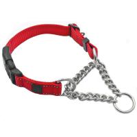China Stainless Steel Chain Nylon Martingale Dog Collar Sturdy 7 Colors Option for sale