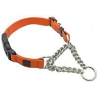 China Stainless Steel Chain Nylon Martingale Dog Collar Sturdy 7 Colors Option for sale