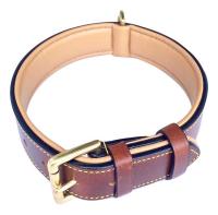 China Luxury Handmade Leather Dog Collars Soft Comfortable for sale