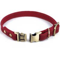 China Handmade Stylish Real Leather Dog Collars Easy Care For Medium Dog Breeds for sale