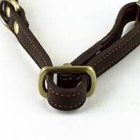 China Handmade Stylish Real Leather Dog Collars Easy Care For Medium Dog Breeds for sale