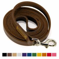 China Water Resistant Heavy Duty Leather Dog Leads Handmade Full Grain 14 Inches Long for sale
