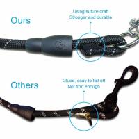 China 5FT Strong Nylon Dog Harness Leash Comfortable Padded Handle Highly Reflective Threads for sale