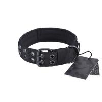 China 3 Colors Soft Nylon Dog Collar Military Adjustable With Metal D Ring / Buckle for sale