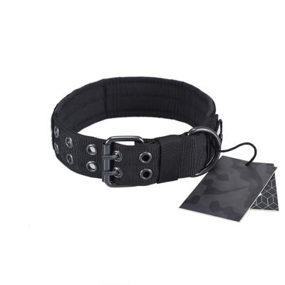 China 3 Colors Soft Nylon Dog Collar Military Adjustable With Metal D Ring / Buckle for sale