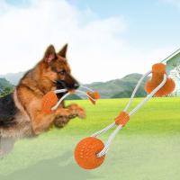 China TPR Dog Tough Chew Toys Pet Self Playing Rubber Ball With Suction Cup for sale