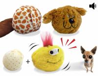 China Interactive Plush Dog Squeaky Toy Electronic Motion Ball Nontoxic Plush ABS Material for sale