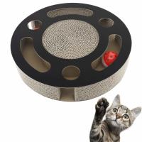 China Round Cat Scratcher Lounge Bed Premium Recycled Corrugated Cardboard Material for sale