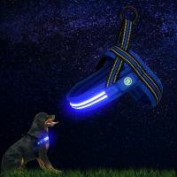 China Double Fiber Nylon Mesh Flashing LED Dog Harness , Illuminated Dog Harness Vest for sale