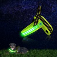China Double Fiber Nylon Mesh Flashing LED Dog Harness , Illuminated Dog Harness Vest for sale