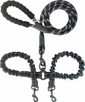 China Dual Nylon Dog Leash 360 Swivel No Tangle Comfortable Shock Absorbing for sale