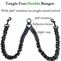 China Dual Nylon Dog Leash 360 Swivel No Tangle Comfortable Shock Absorbing for sale