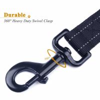 China Black Color Short Dog Leash Double Webbing Nylon Reflective For Training for sale